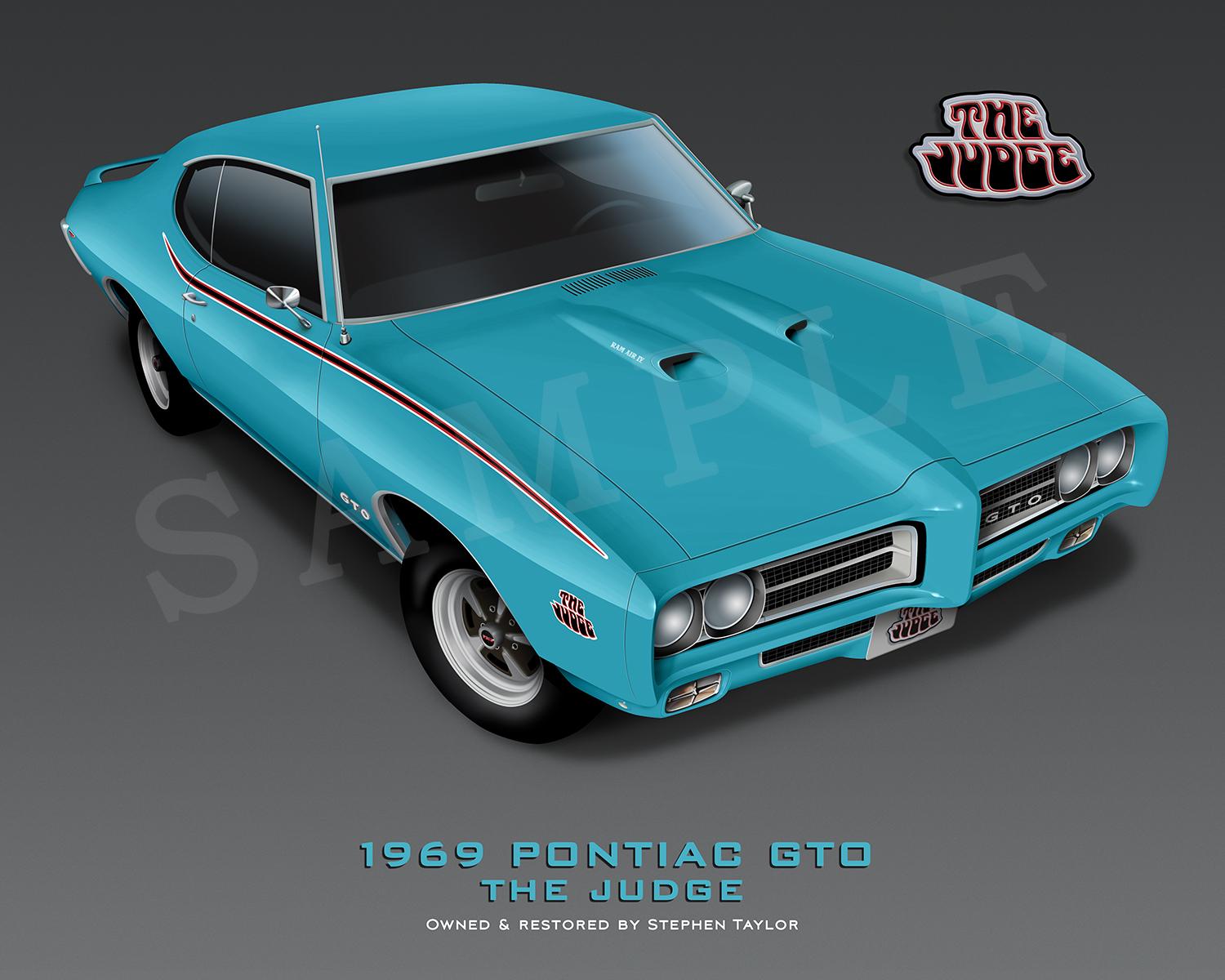1969 Pontiac GTO & GTO Judge Personalized Custom Art Prints - Etsy