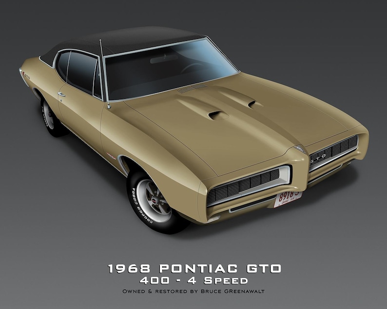 1968 Pontiac GTO Personalized Custom Art Prints - Etsy