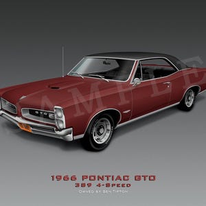 1966 Pontiac GTO Personalized Custom Art Prints - Etsy