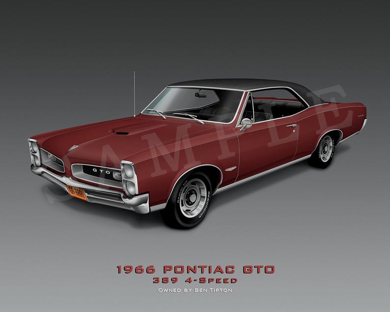 1966 Pontiac GTO Personalized Custom Art Prints - Etsy