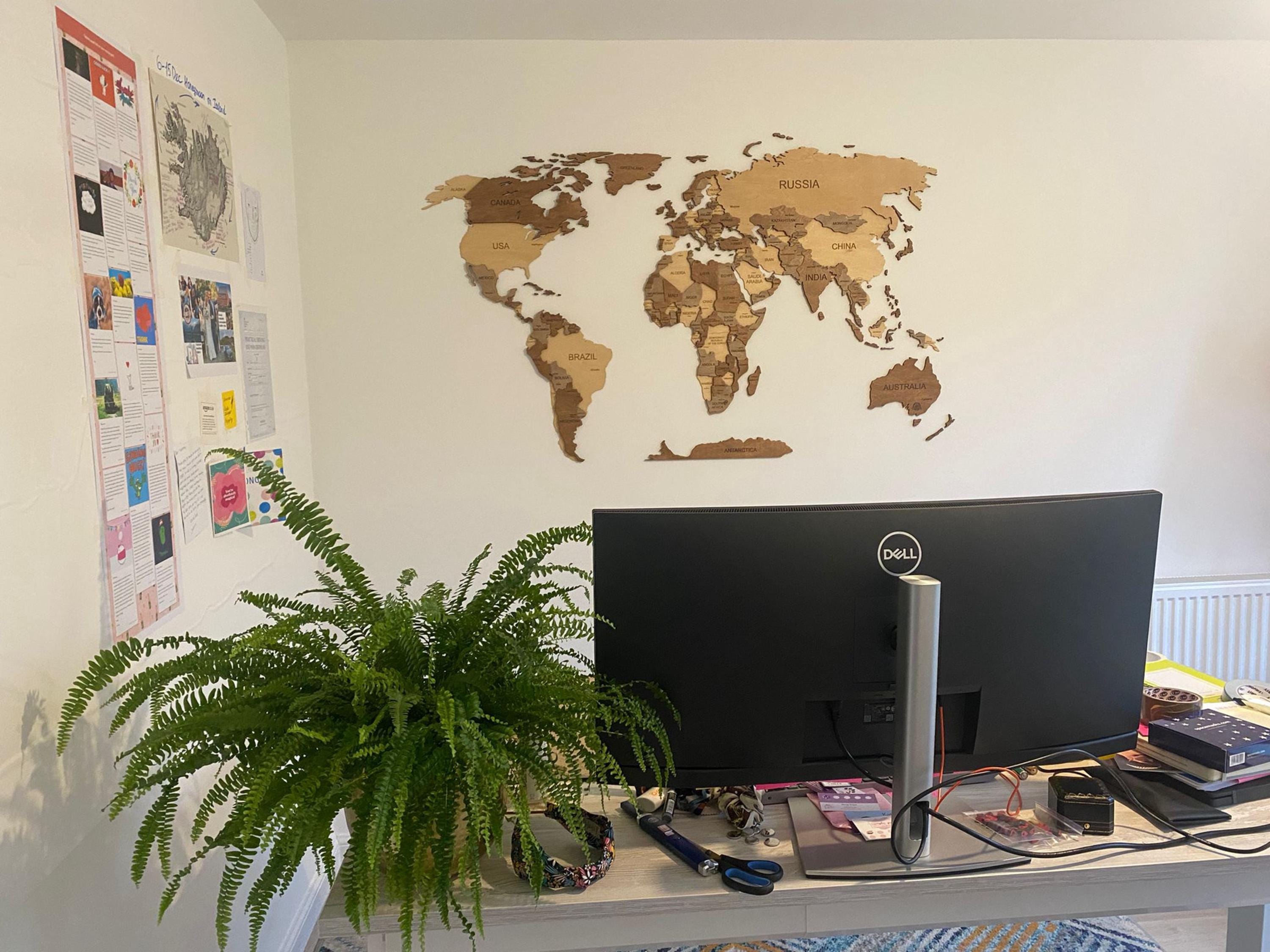3D Wooden World Map With LED Backlight, Wall Decor - Etsy