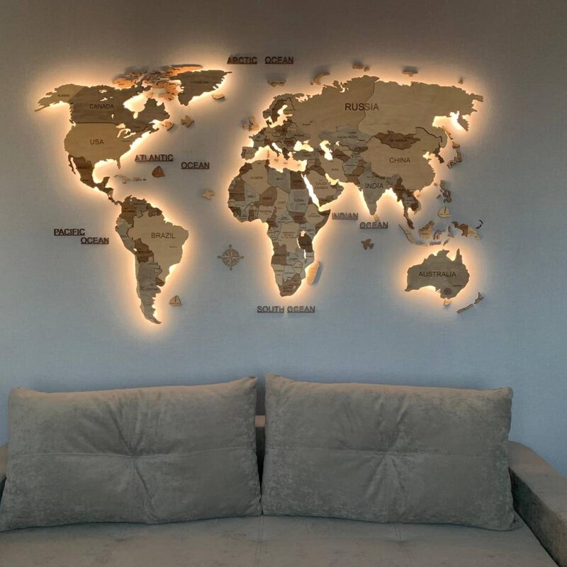 Led World Map - Etsy