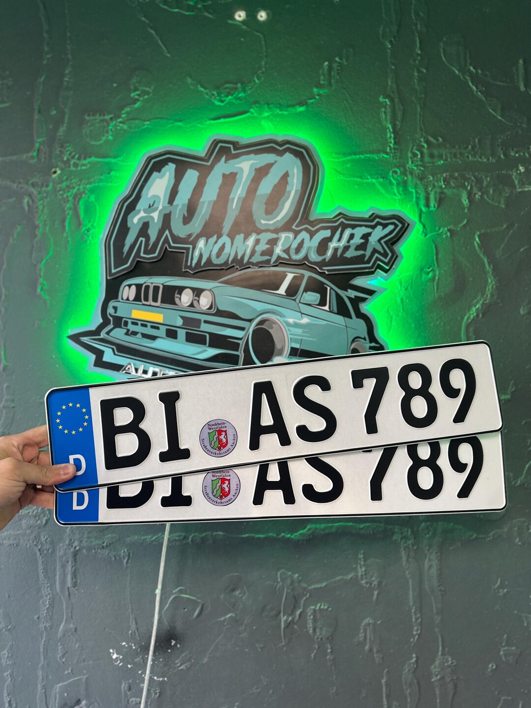 German Style Embossed License Plate Set – Custom Number Plates With ...