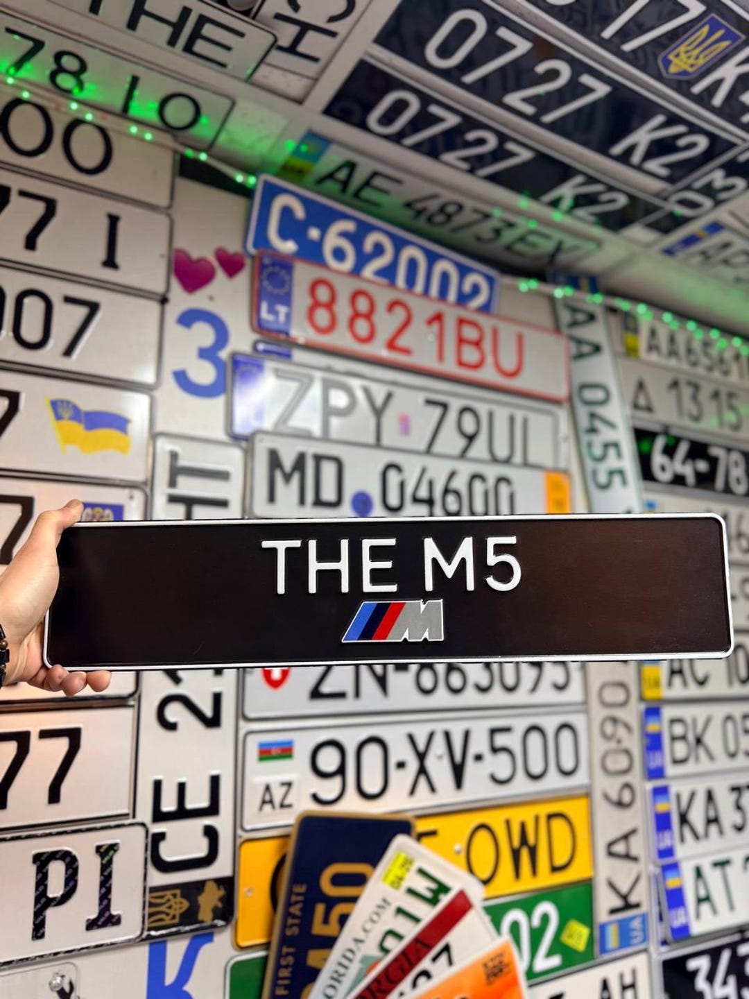 BMW M5 Custom Name Plate • THE M5 Metal Plate • Embossed Black License ...