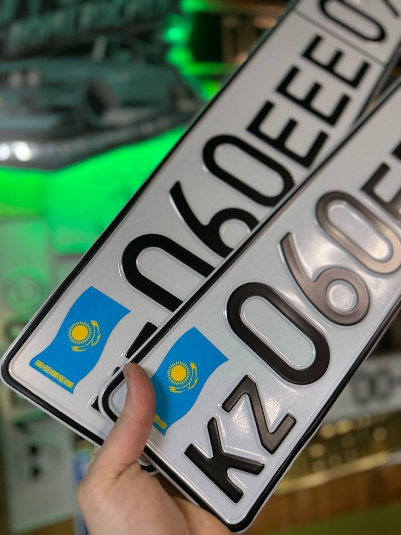 Custom Kazakhstan License Plate Set (2 Pcs) | Personalized KZ ...