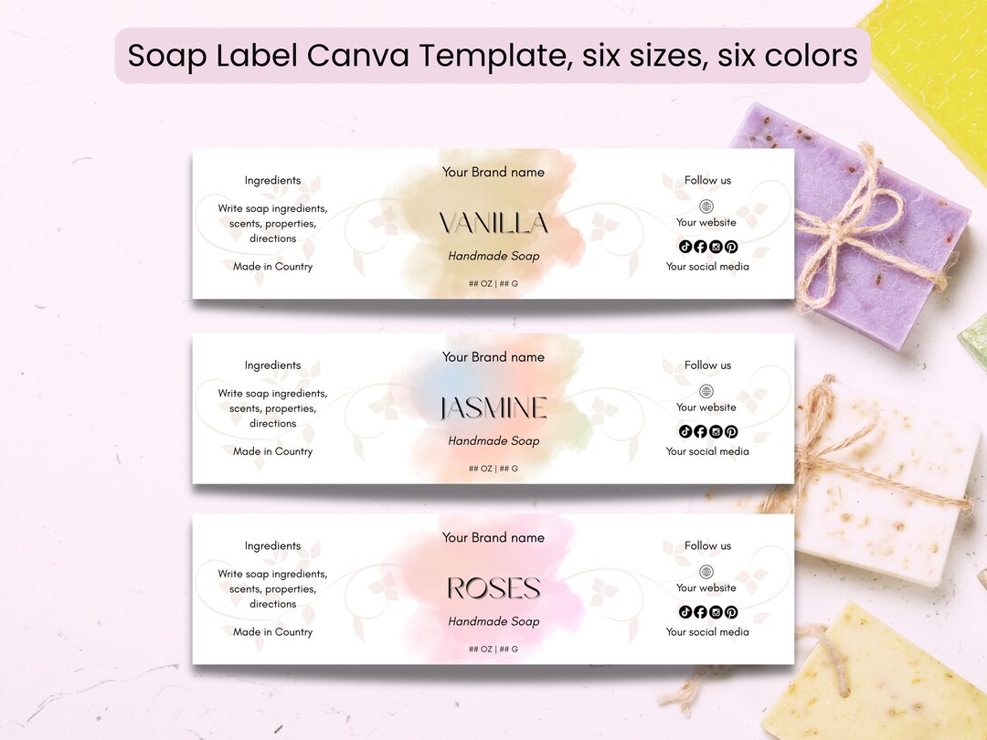 Editable Soap Label Canva Template | Abstract Label Design | Custom ...