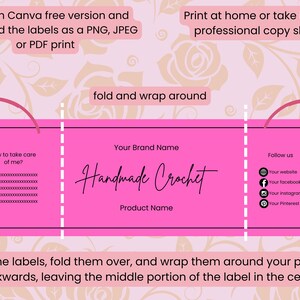 Editable Crochet Wrap Labels Canva Template | Handmade Crochet Label ...