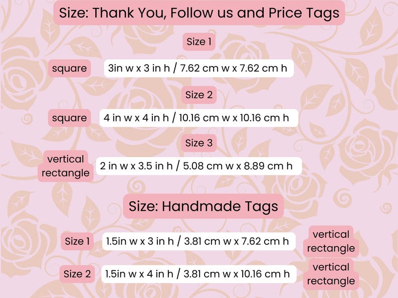 Editable Handmade Tag Canva Template |DIY Thank You, Price, Tags | Tags ...