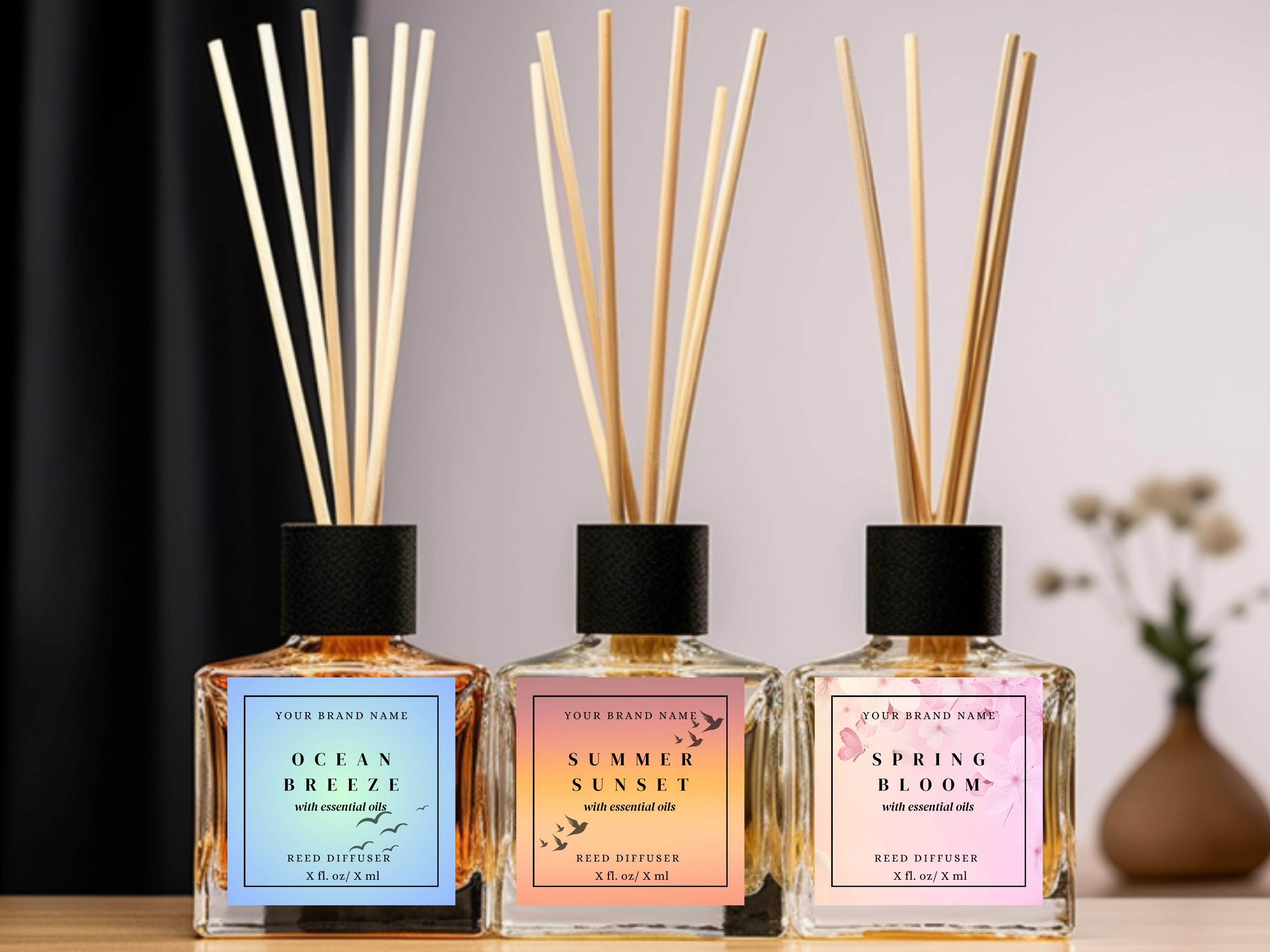 Reed Diffuser Label Canva Template | Editable Label for Spa Products ...