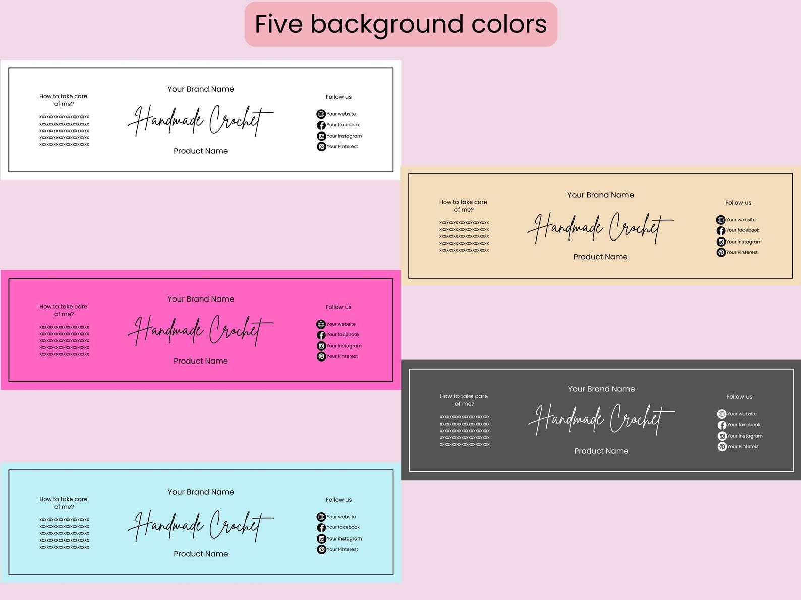 Editable Crochet Wrap Labels Canva Template | Handmade Crochet Label ...