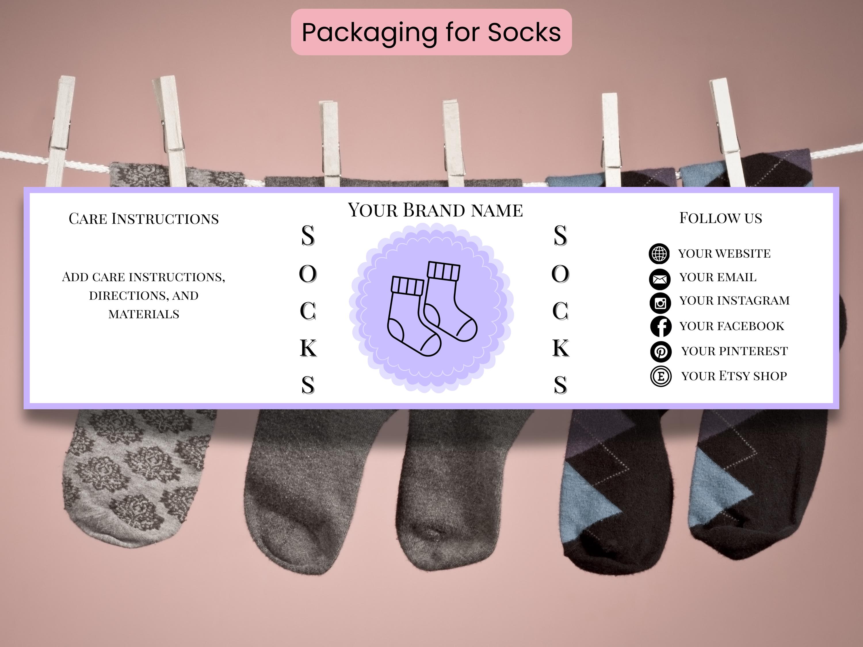 Editable Socks Label Canva Template | Socks Sleeve Wrap Label | Wrap ...