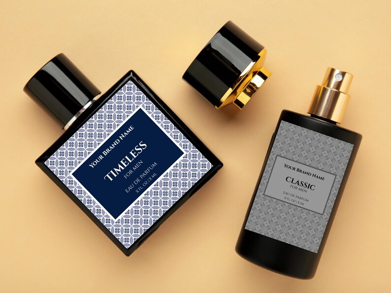 Editable Men's Perfume Label Canva Template | Men’s Fragrance Label ...