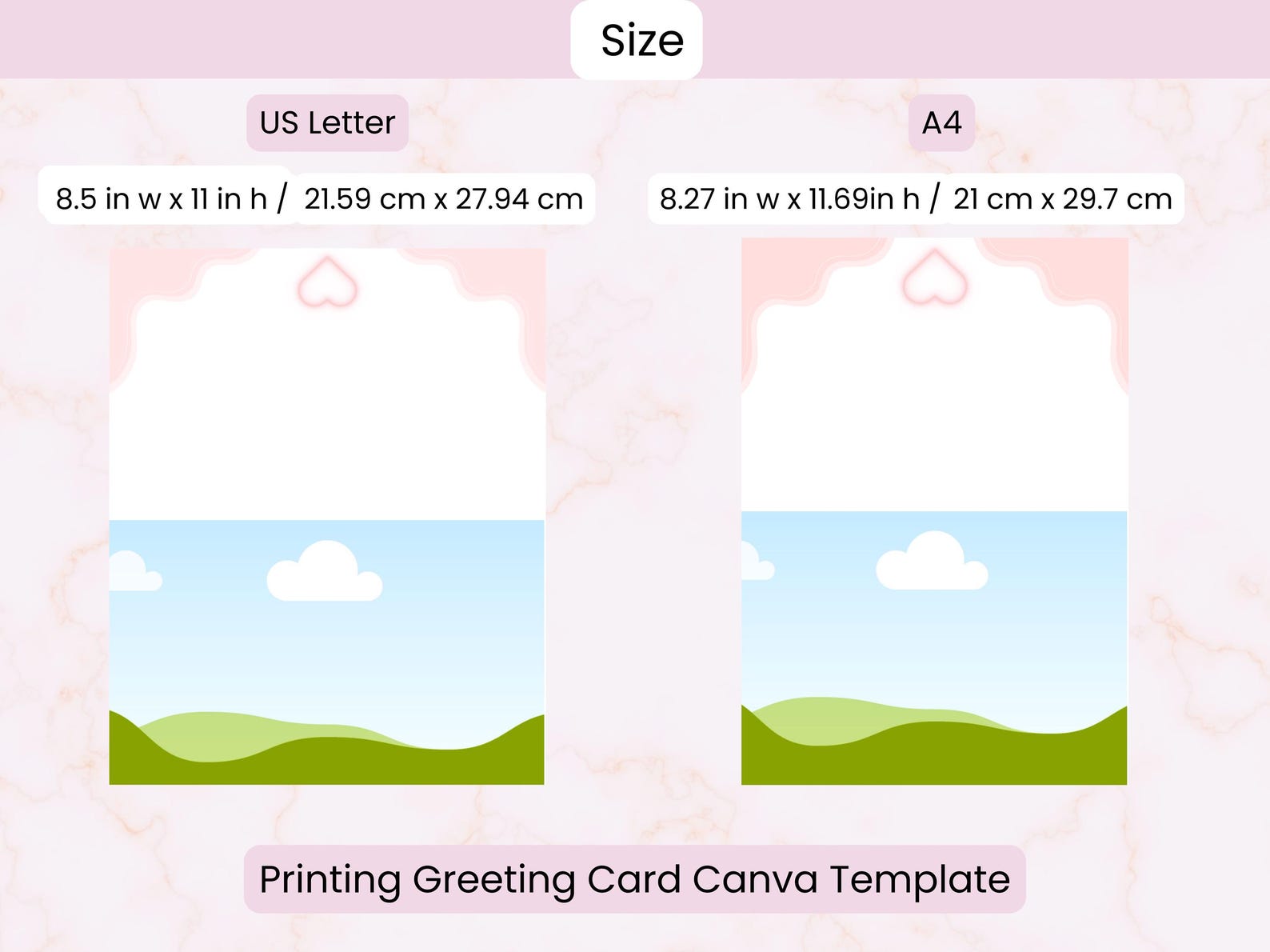 Editable Printable Sheet Greeting Card Canva Template | DIY Printable ...