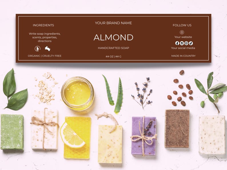 Editable Soap Label Canva Template | Minimalist Soap Bar Wrapper, Belly ...