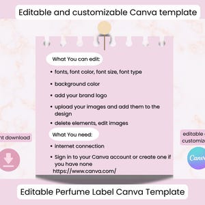Editable Perfume Label Canva Template | Custom Perfume Bottle Label ...