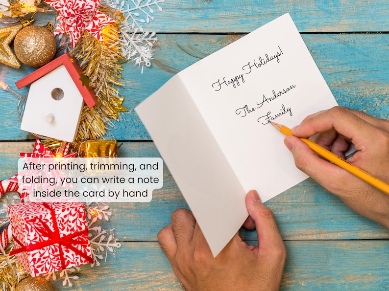 Editable Printable Greeting Card Canva Blank Template | Front and Back ...
