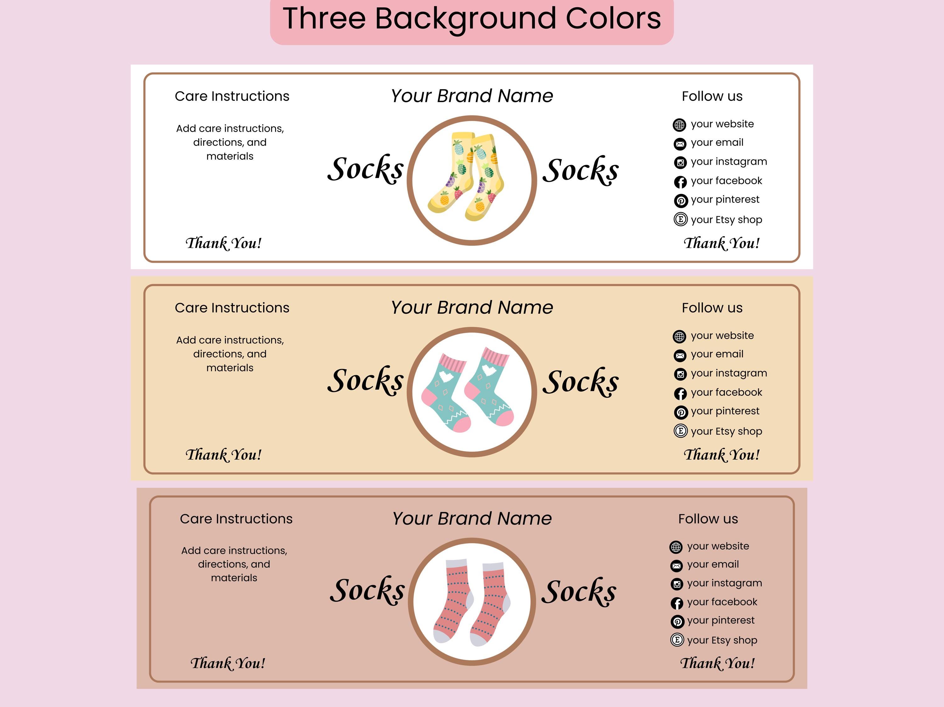 Editable Socks Label Canva Template|custom Sock Bands| Packaging for ...