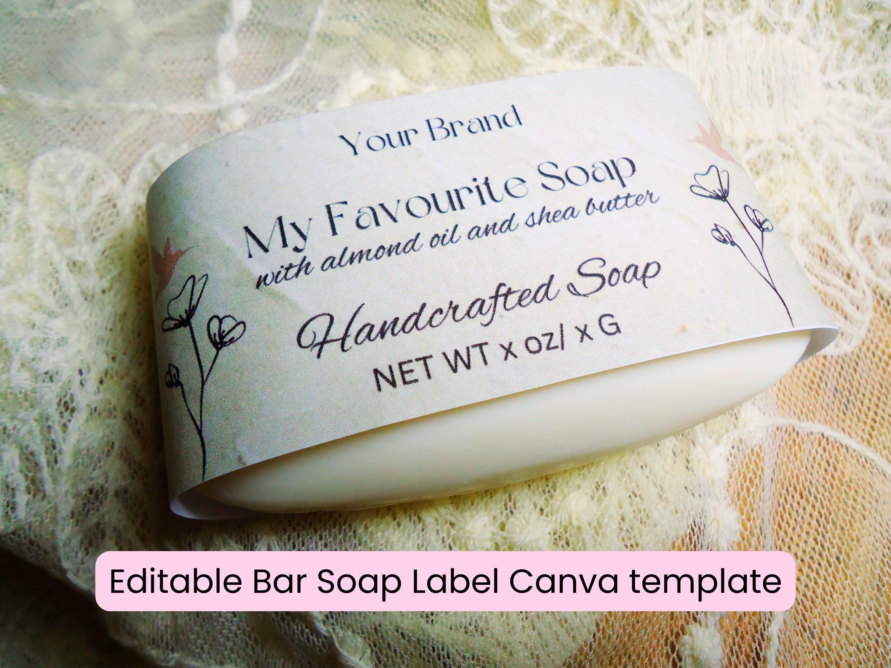 Soap Label Canva Template | Digital Soap Wrap Label | Printable Soap ...