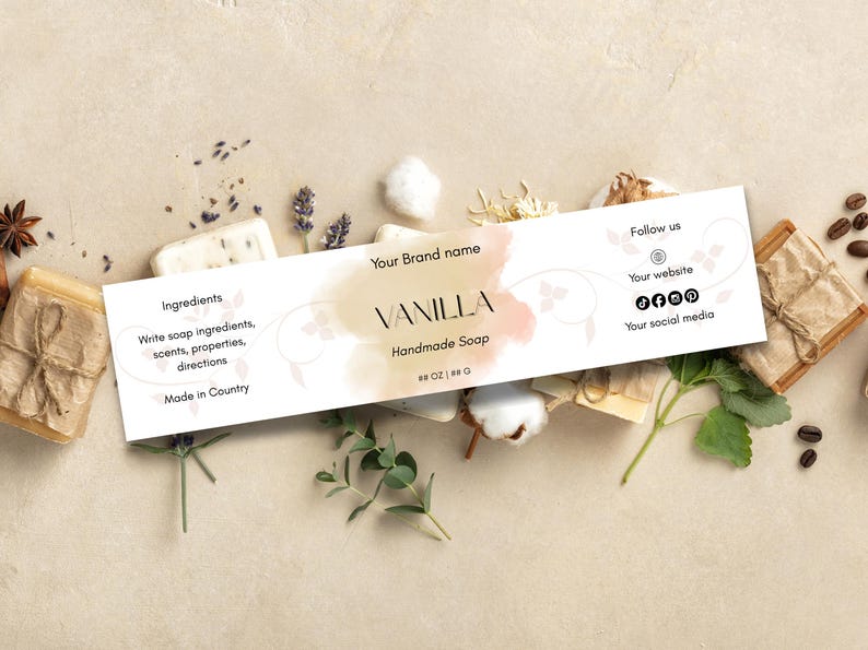 Editable Soap Label Canva Template | Abstract Label Design | Custom ...