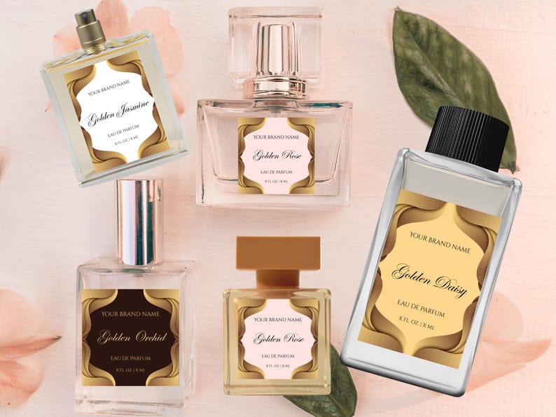 Editable Perfume Label Canva Template | Custom Perfume Bottle Label ...