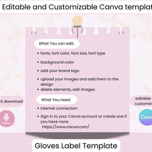 Editable Gloves Label Canva Template | DIY Gloves Wrapper | Wrap-around ...