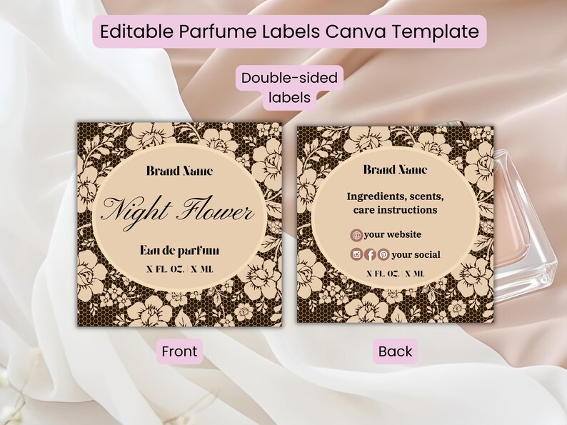 Editable Perfume Label Template|feminine Perfume Bottle Label|perfume ...