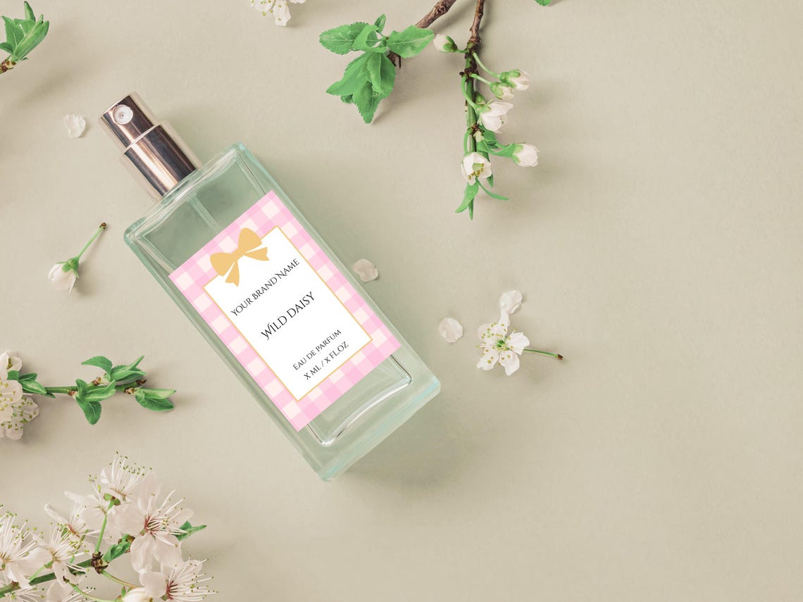 Editable Perfume Label Template Canva| Coquette Perfume Label Template ...