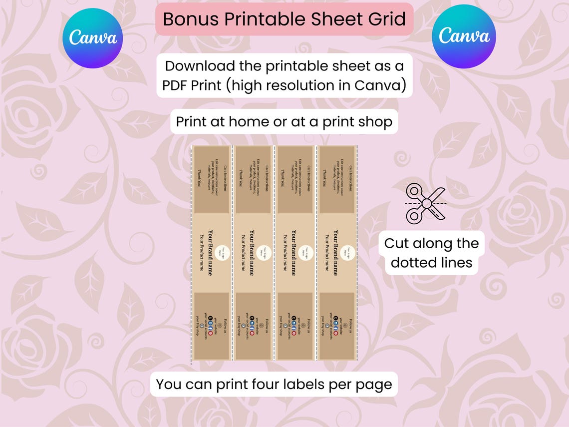 Editable Wrap Sleeve Label Canva Template | Wrap-around Label for ...