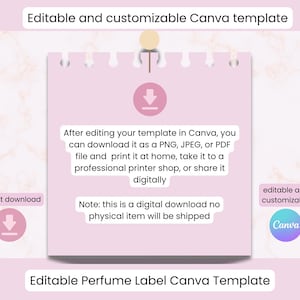 Editable Perfume Label Canva Template | Custom Perfume Bottle Label ...