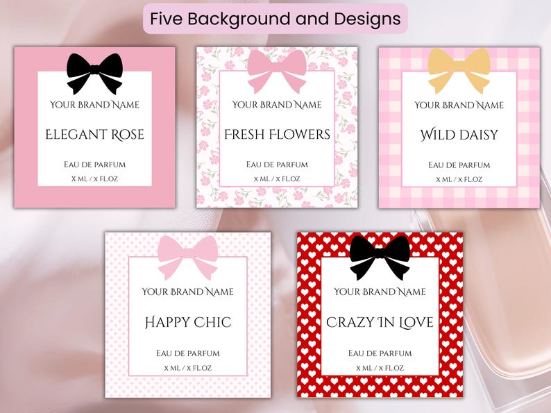 Editable Perfume Label Template Canva| Coquette Perfume Label Template ...