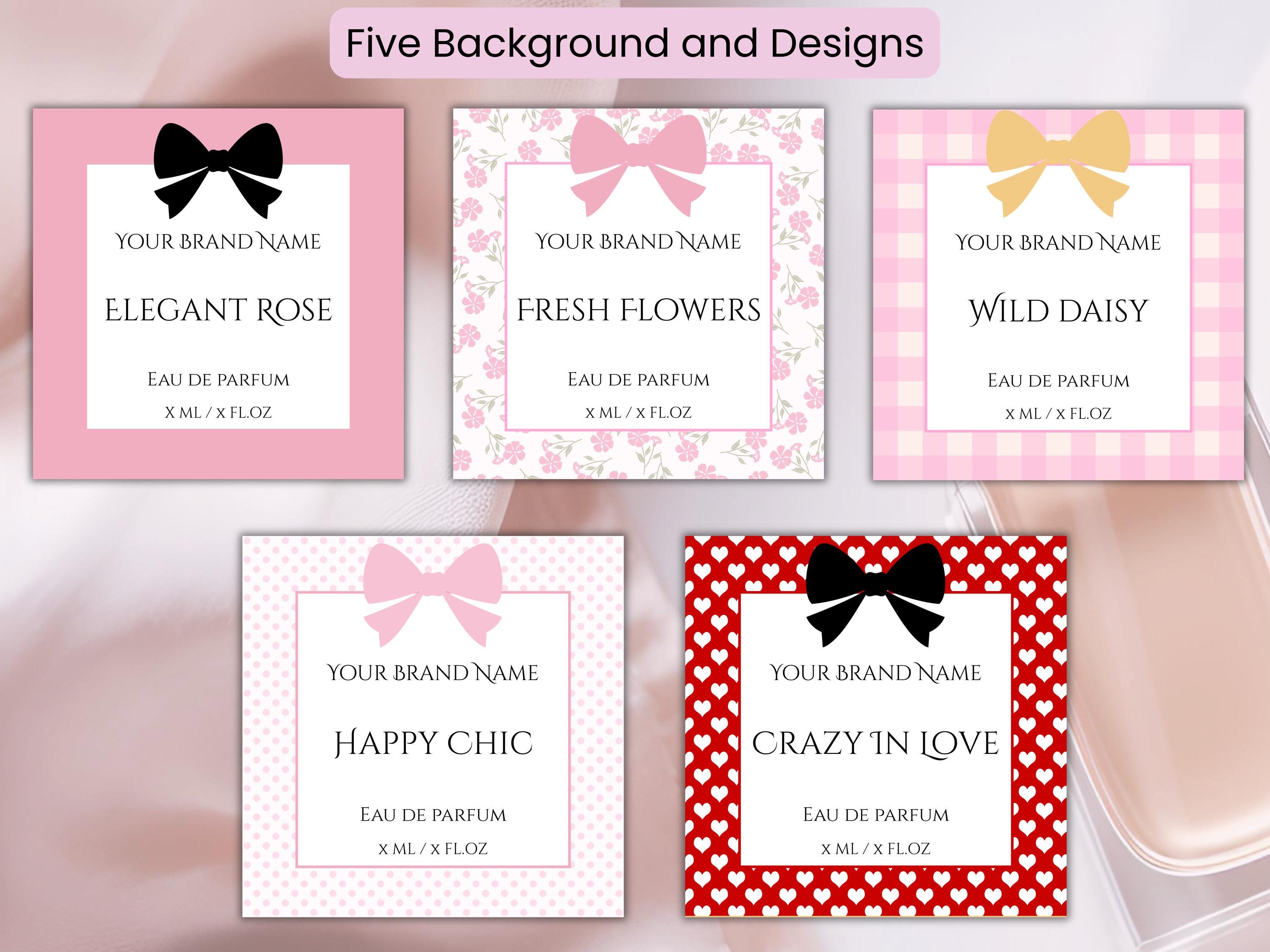 Editable Perfume Label Template Canva| Coquette Perfume Label Template ...