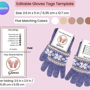 Editable Gloves Label Canva Template | DIY Gloves Wrapper | Wrap-around ...