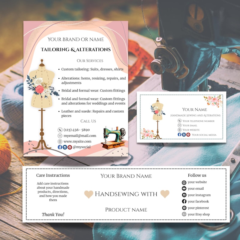 Sewing & Alterations Business Cards - Etsy