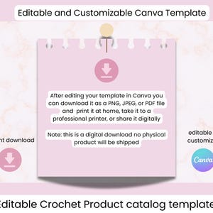 Editable Crochet Product Catalog Canva Template | DIY Crochet Product ...