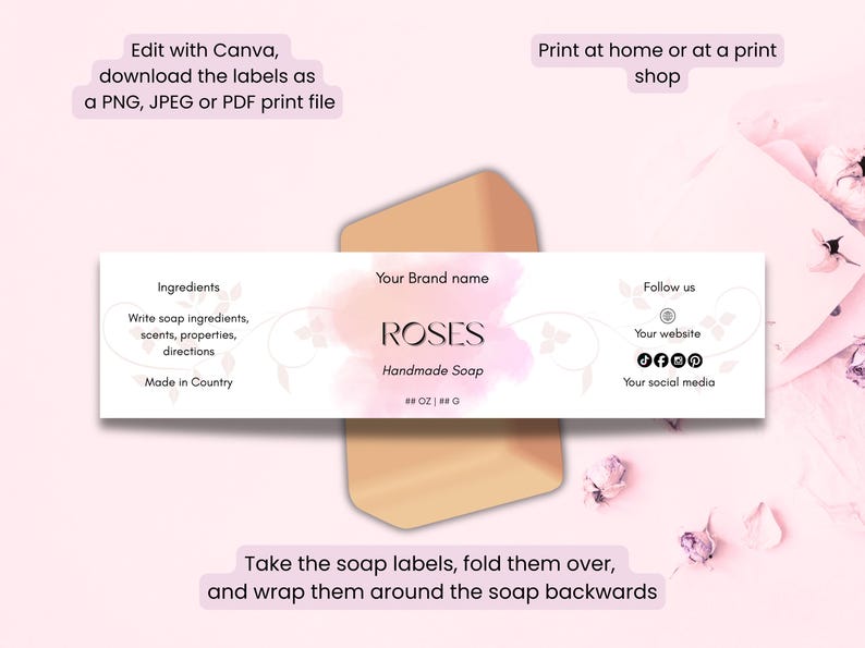 Editable Soap Label Canva Template | Abstract Label Design | Custom ...