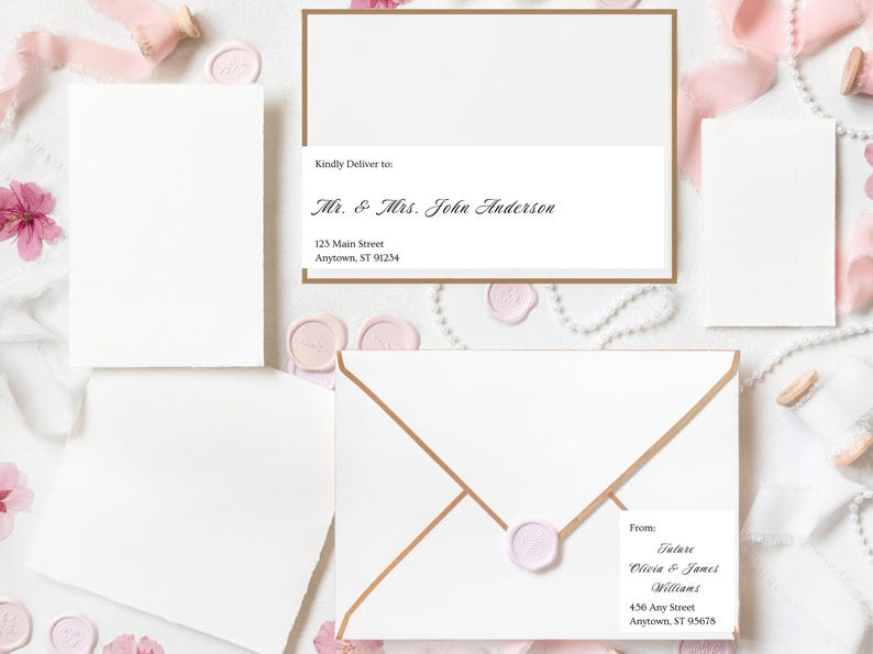 Editable Wrap-around Envelope Label Template | Wedding Envelope Label ...