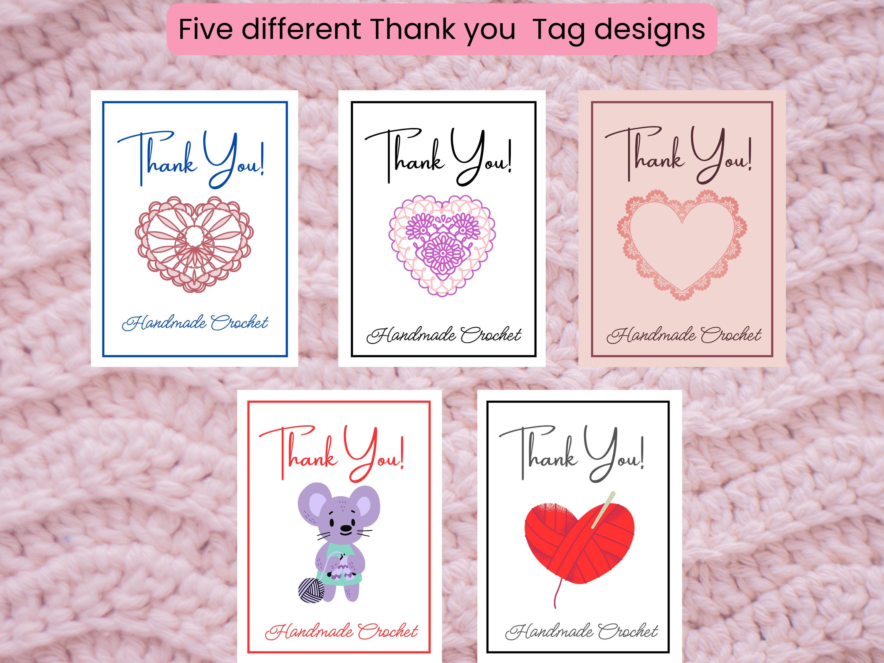 Editable Crochet Tags and Thank You Crochet Tags Canva Template ...