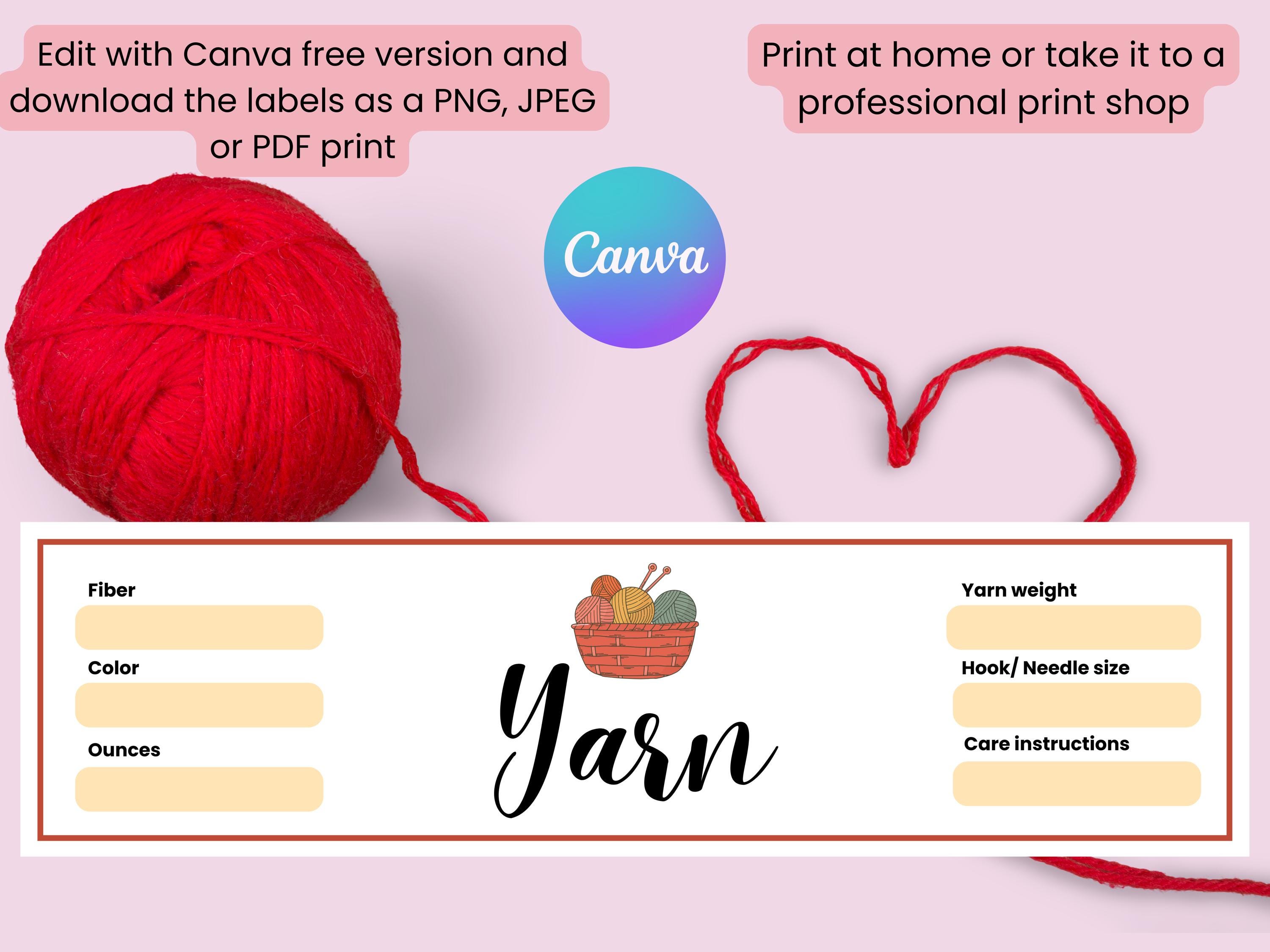 Editable Yarn Label Canva Template | Custom Skein Wrap Label | Skein ...