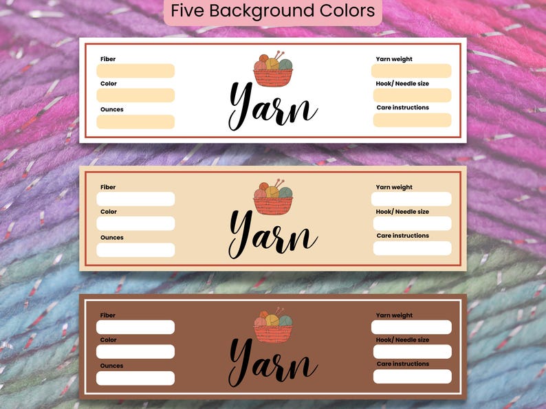 Editable Yarn Label Canva Template | Custom Skein Wrap Label | Skein ...