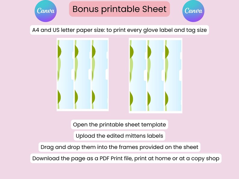 Editable Gloves Label Canva Template | DIY Gloves Wrapper | Wrap-around ...