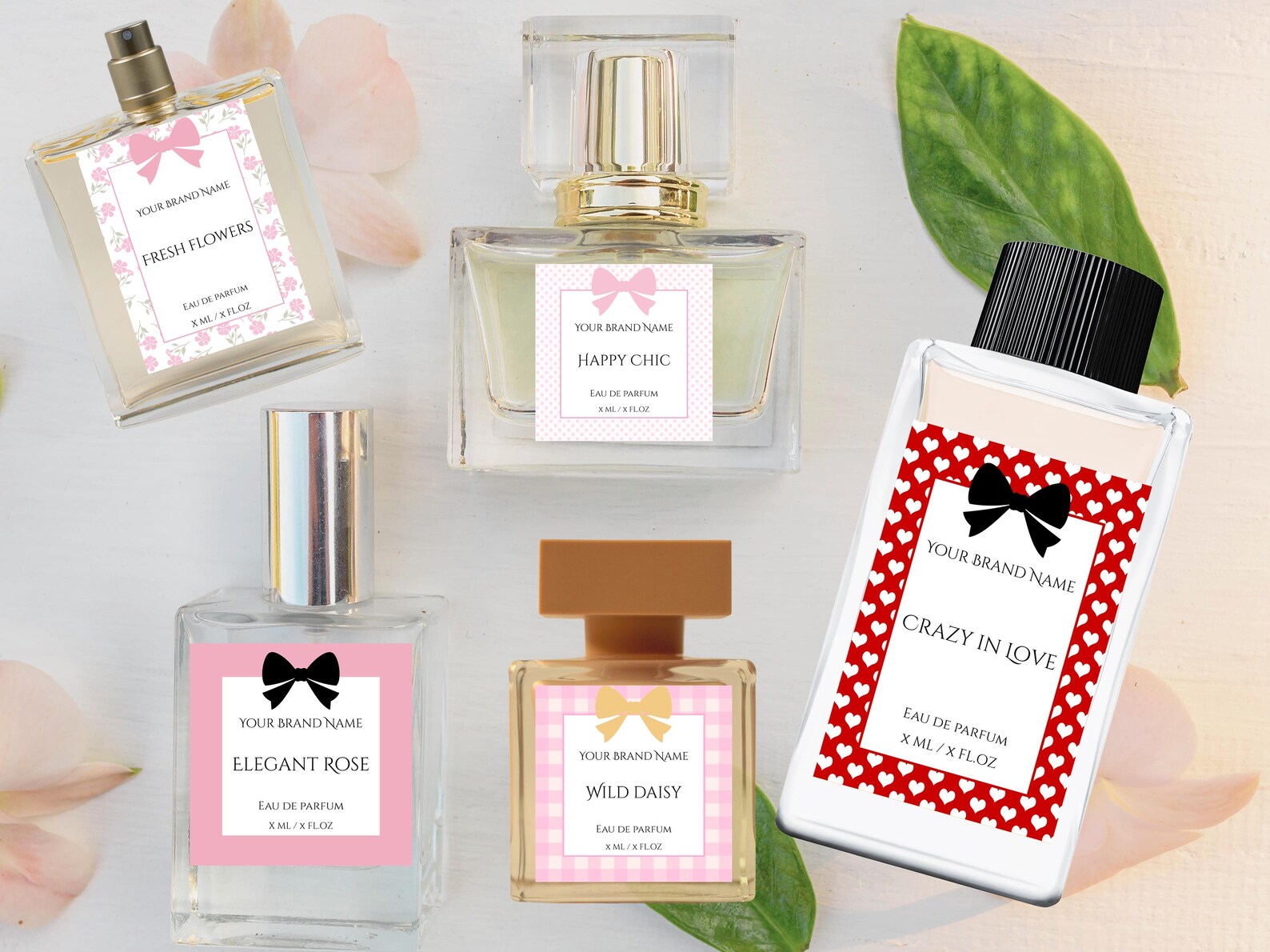 Editable Perfume Label Template Canva| Coquette Perfume Label Template ...