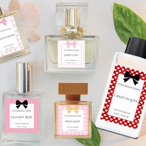 Editable Perfume Label Template Canva| Coquette Perfume Label Template ...