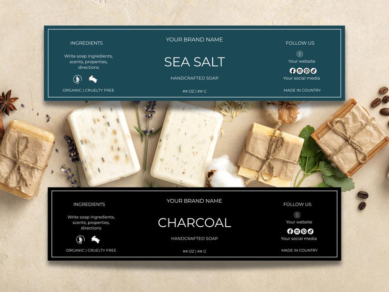 Editable Soap Label Canva Template | Minimalist Soap Bar Wrapper, Belly ...