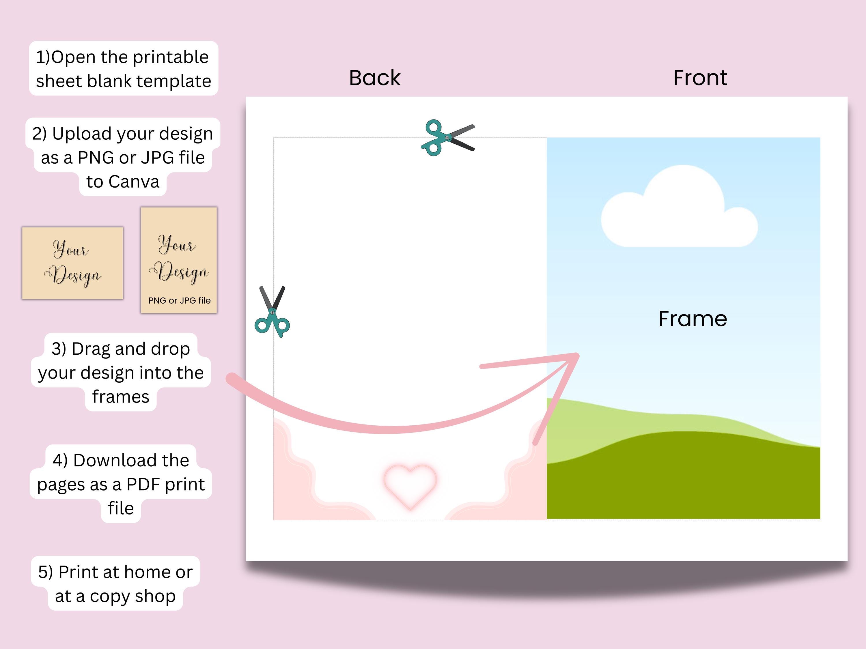 Editable Greeting Card Canva Template | 5x7in Card A7 Blank Template ...
