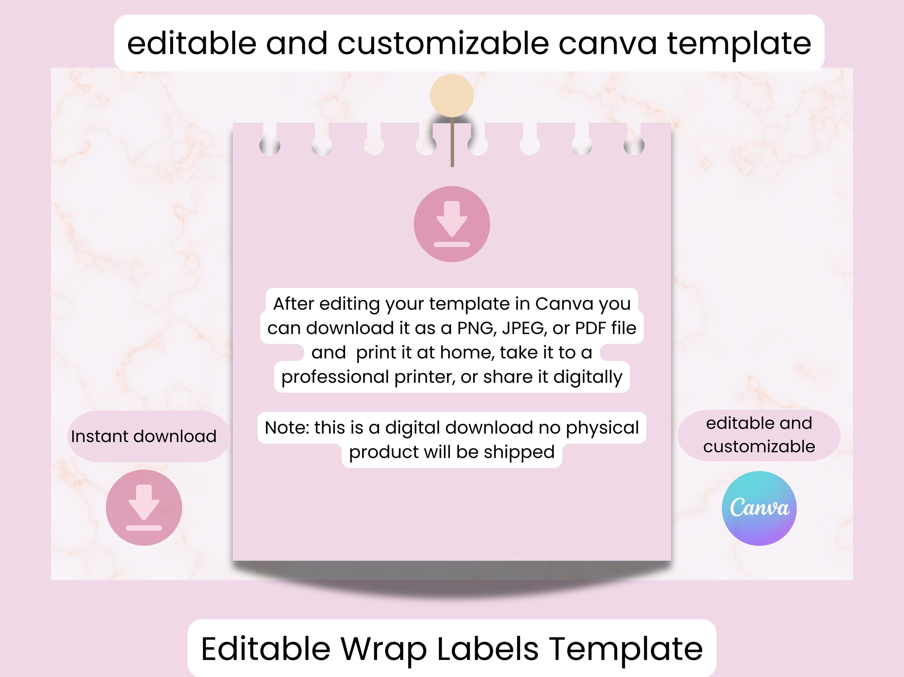 Editable Crochet Wrap Labels Canva Template | Handmade Crochet Label ...