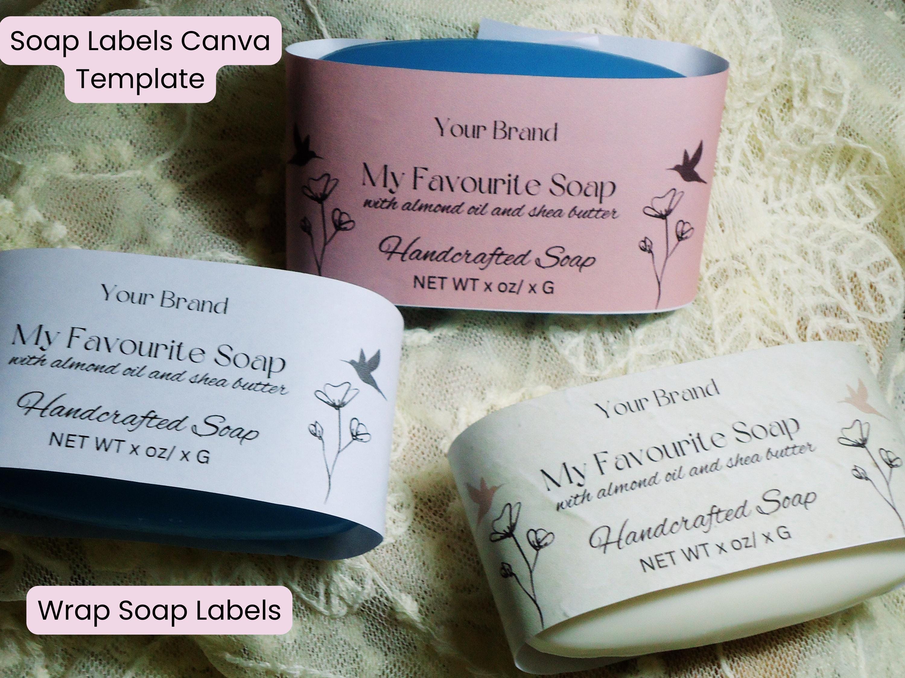 Soap Label Canva Template | Digital Soap Wrap Label | Printable Soap ...