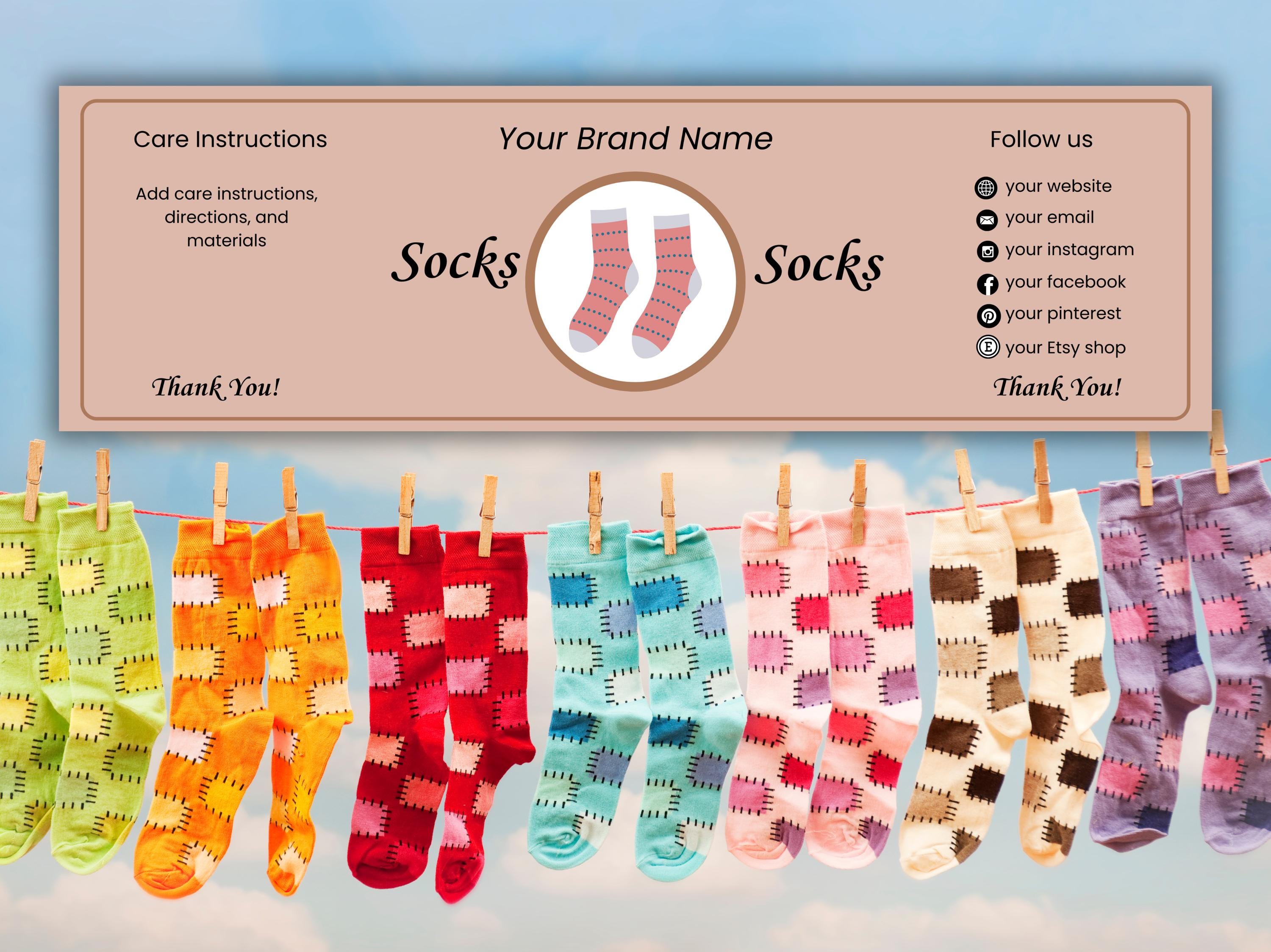 Editable Socks Label Canva Template|custom Sock Bands| Packaging for ...