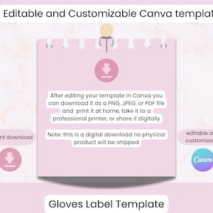 Editable Gloves Label Canva Template | DIY Gloves Wrapper | Wrap-around ...
