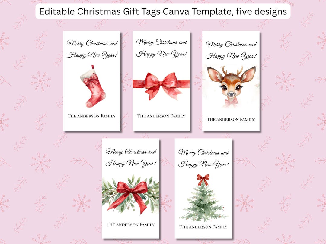 Editable Holiday Gift Tag Canva Template | Christmas Gift Tag | 2x3.5in ...