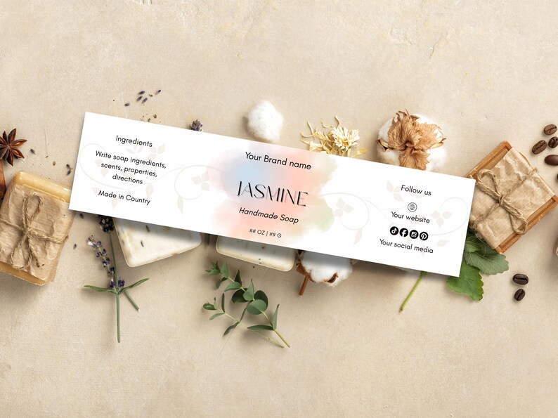 Editable Soap Label Canva Template | Abstract Label Design | Custom ...